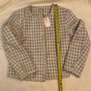 Nanette Lepore | Jackets & Coats | Nanette Lepore Light Blue And Cream ...